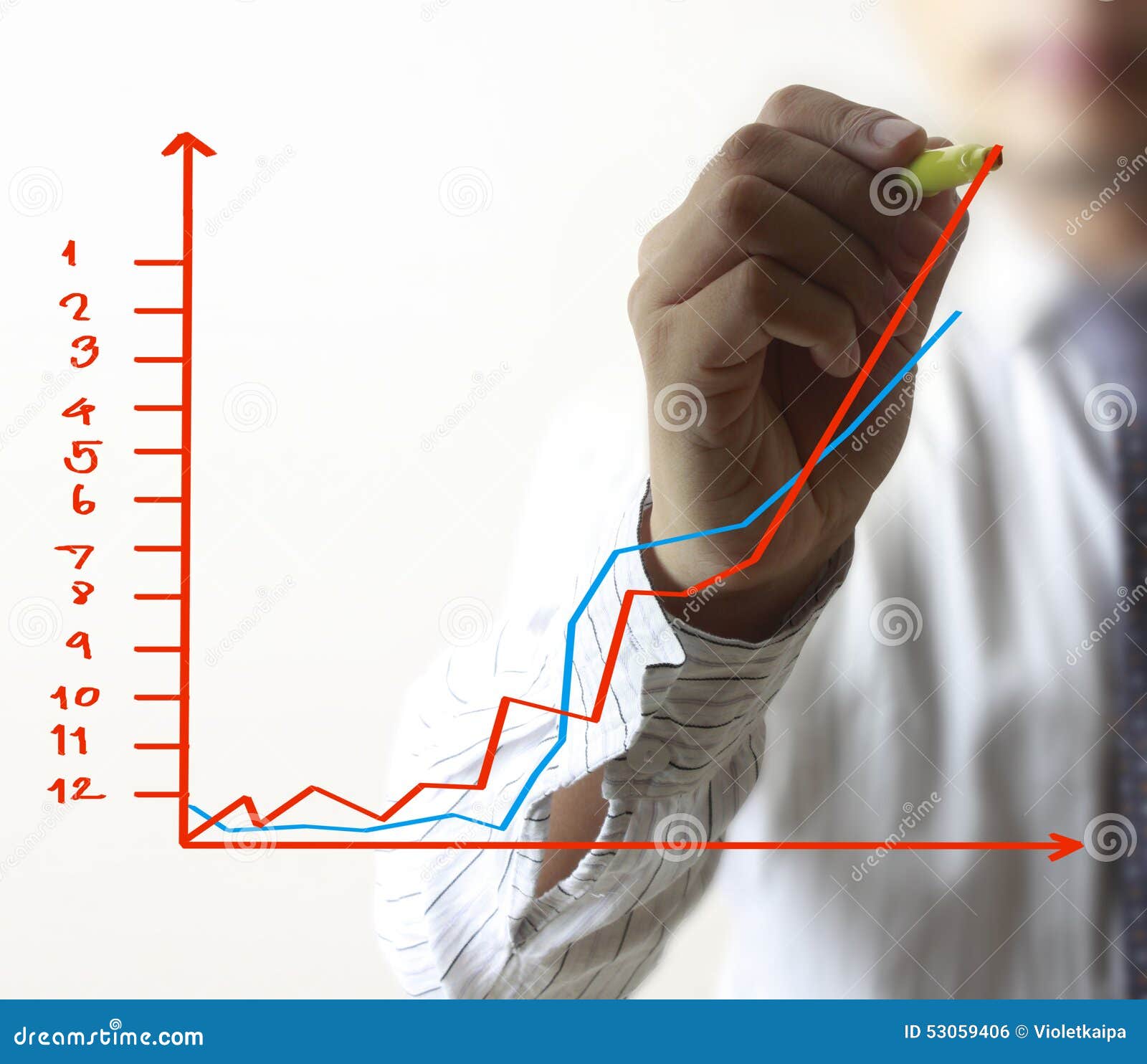 Man drawing a graph stock illustration. Illustration of chart - 53059406