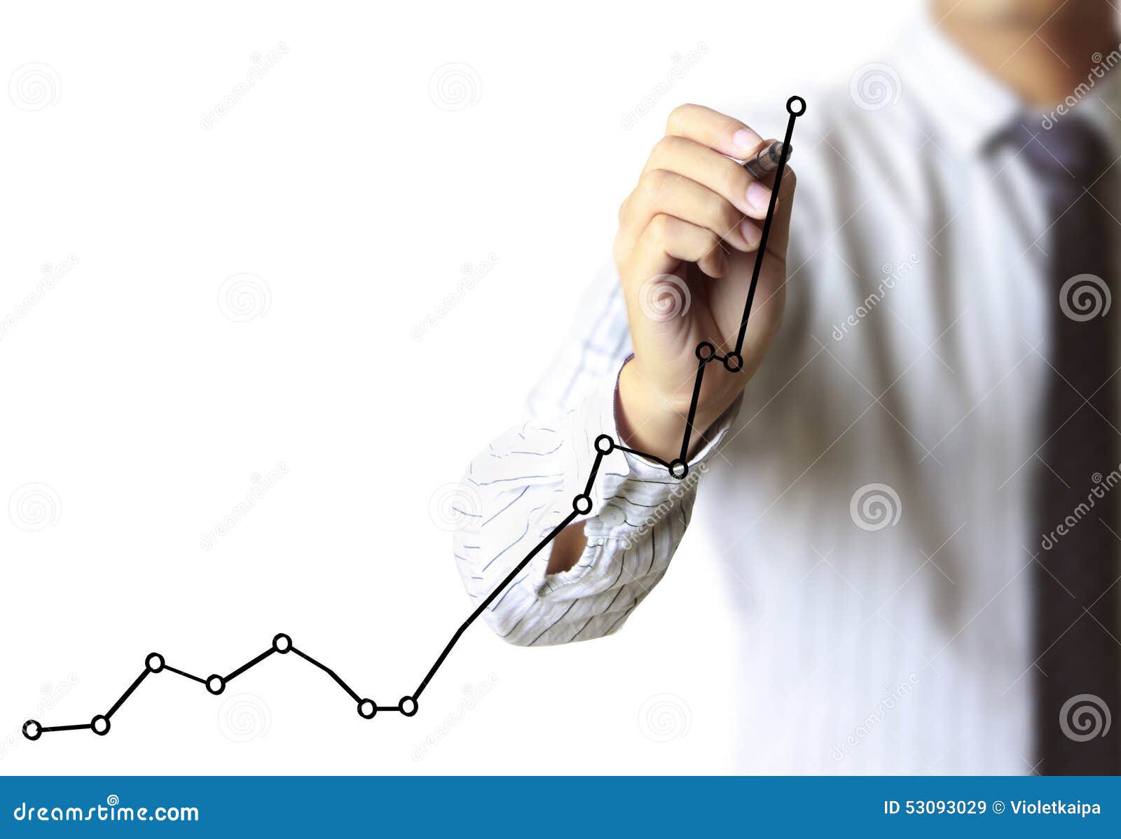 Man drawing a graph stock illustration. Illustration of hand - 53093029