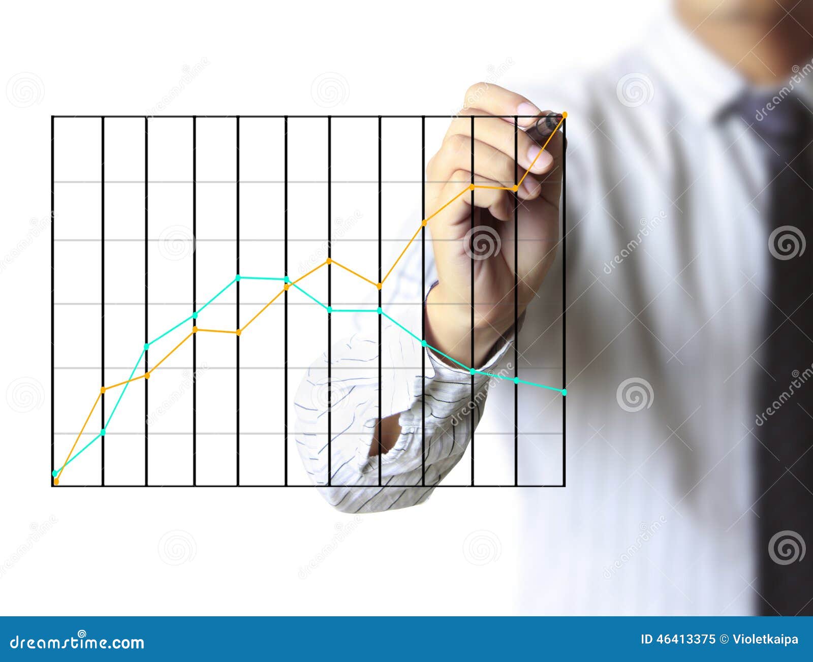 Man drawing a graph stock image. Image of drawing, graph - 46413375