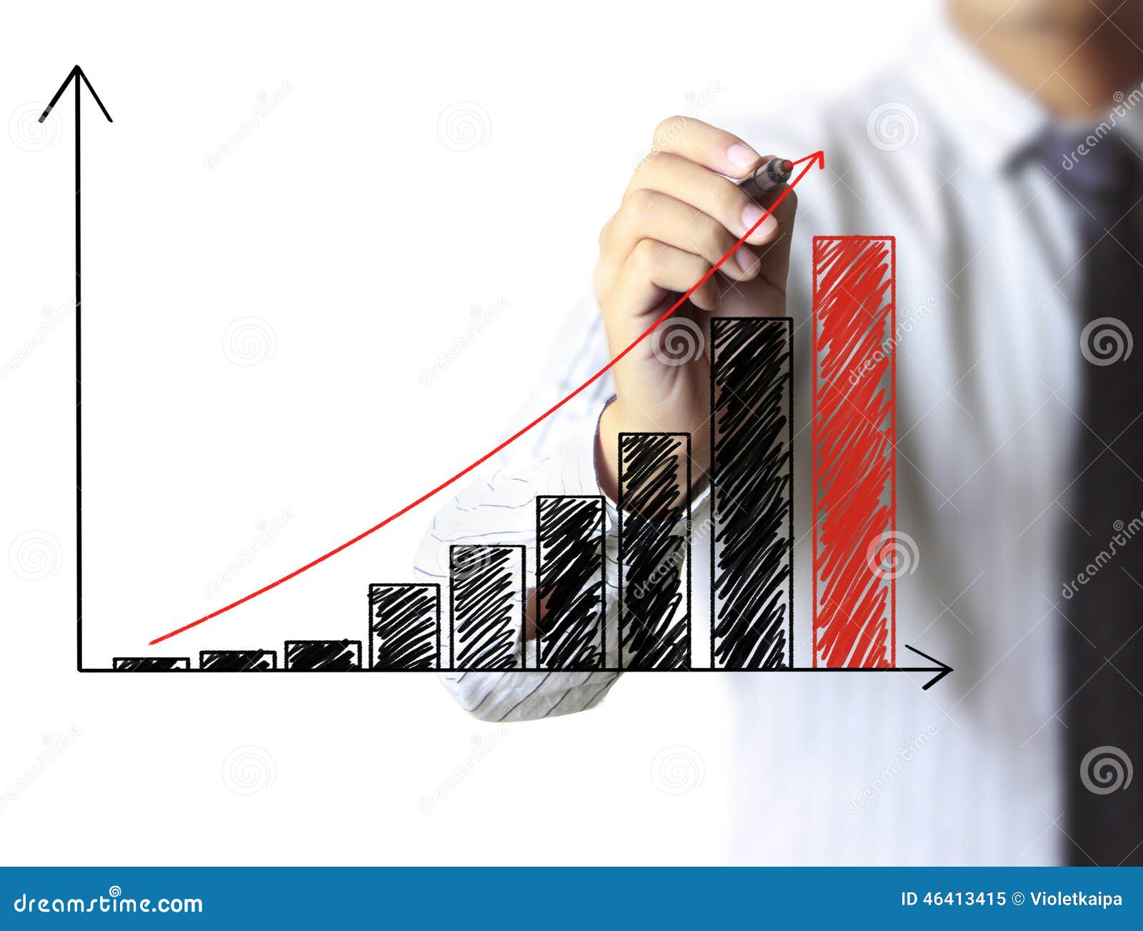 Man Drawing a Graph Business Stock Image - Image of investment ...