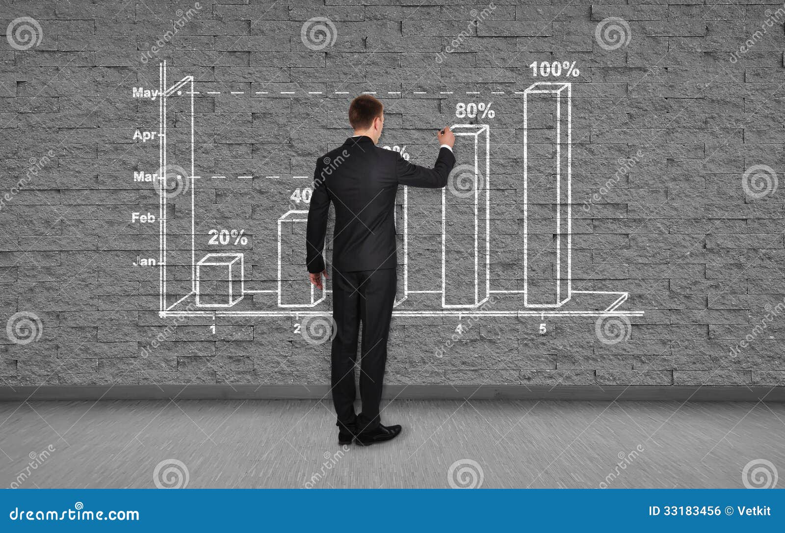 Man drawing graph stock photo. Image of people, business - 33183456