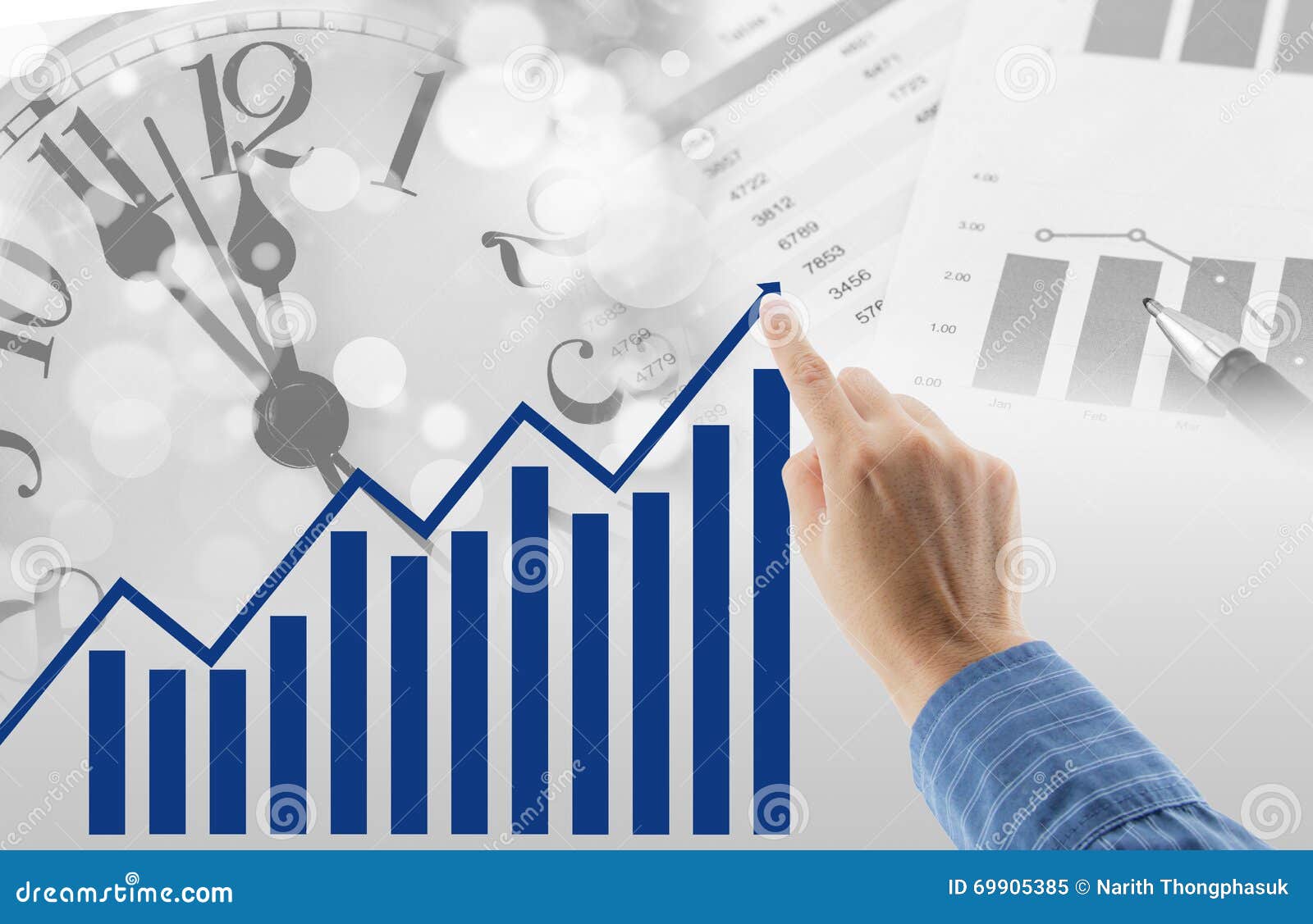 Man Drawing Graph Growth of Business Duration Stock Image - Image of ...