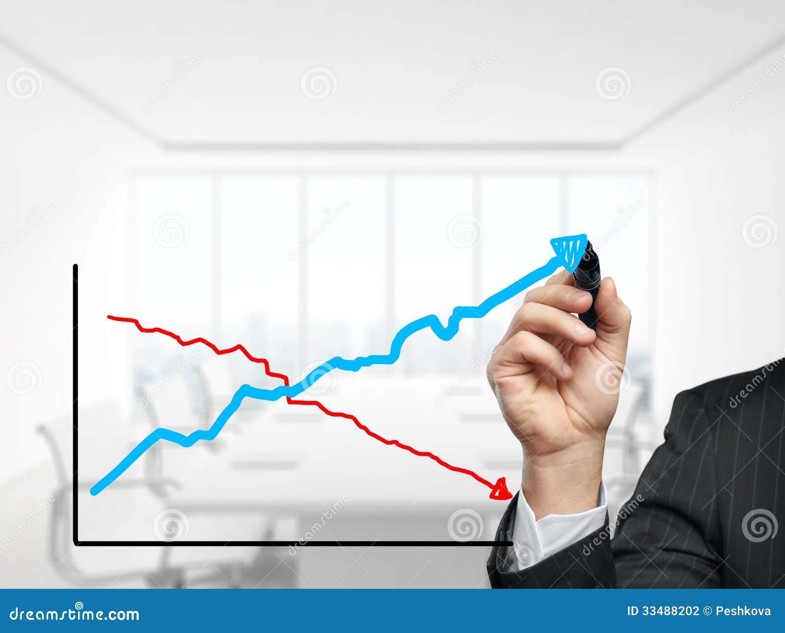 Man drawing graph stock photo. Image of drawing, businessman - 33488202