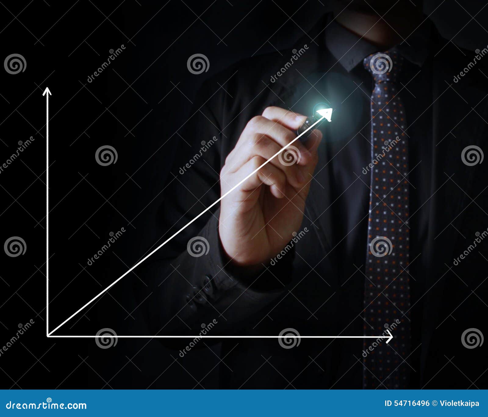 Man Drawing a Growing Graph Stock Illustration - Illustration of ...