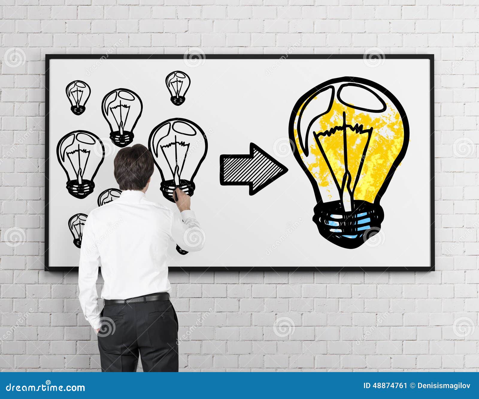 Man drawing idea concept stock image. Image of energy - 48874761