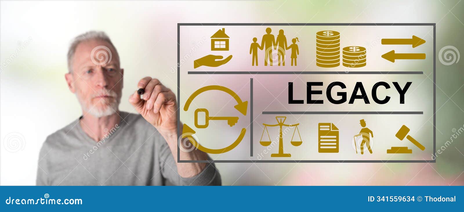 Man drawing legacy concept stock photo. Image of real - 341559634