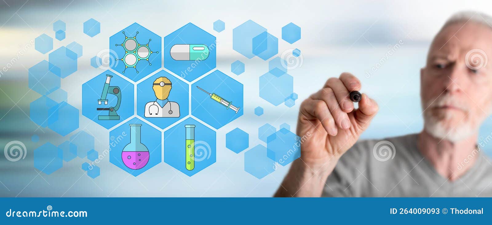 Man Drawing Medical Research Concept Stock Image - Image of writing ...