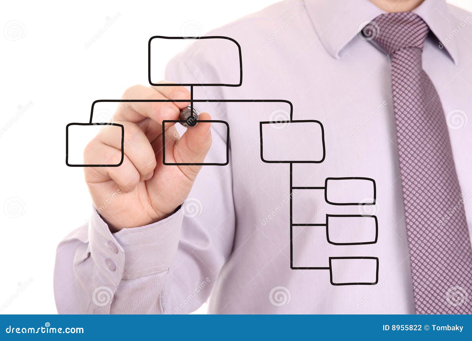 Man Drawing an Organization Chart Stock Photo - Image of flowchart ...