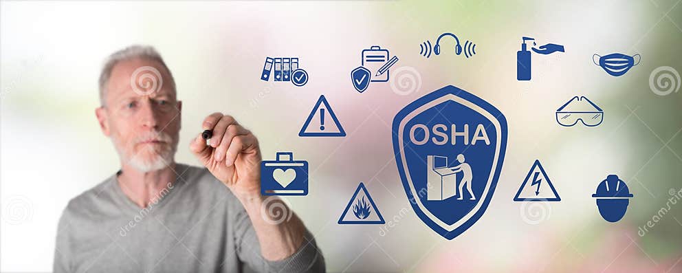 Man drawing osha concept stock photo. Image of safe - 292902536