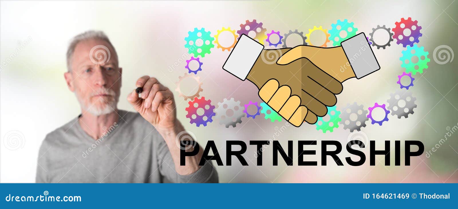 Man Drawing Partnership Concept Stock Image - Image of management ...