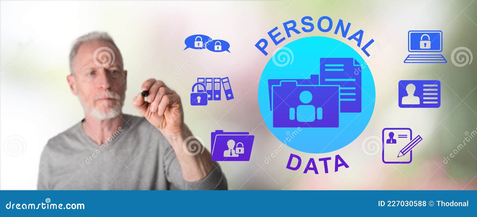 Man Drawing Personal Data Concept Stock Photo - Image of identity ...