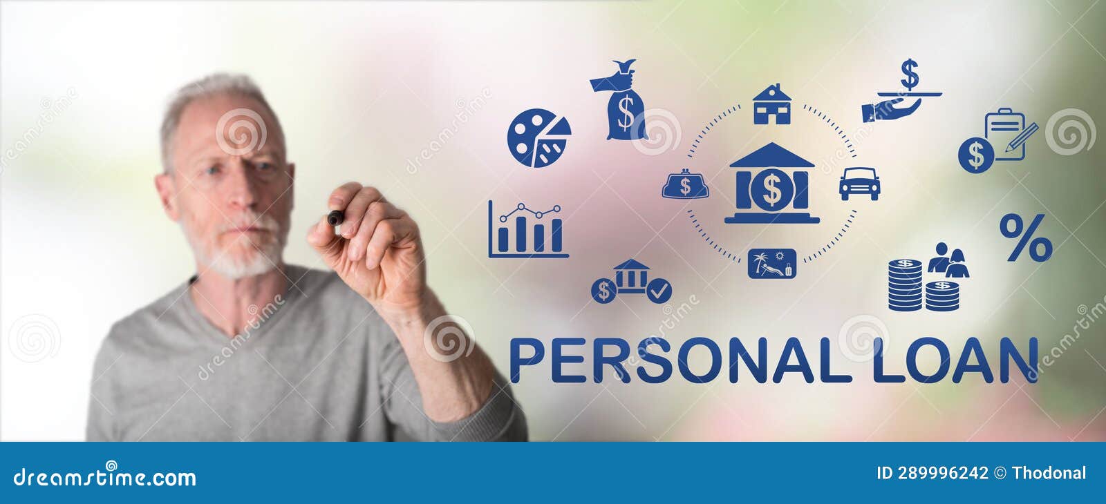 Man Drawing Personal Loan Concept Stock Illustration - Illustration of ...