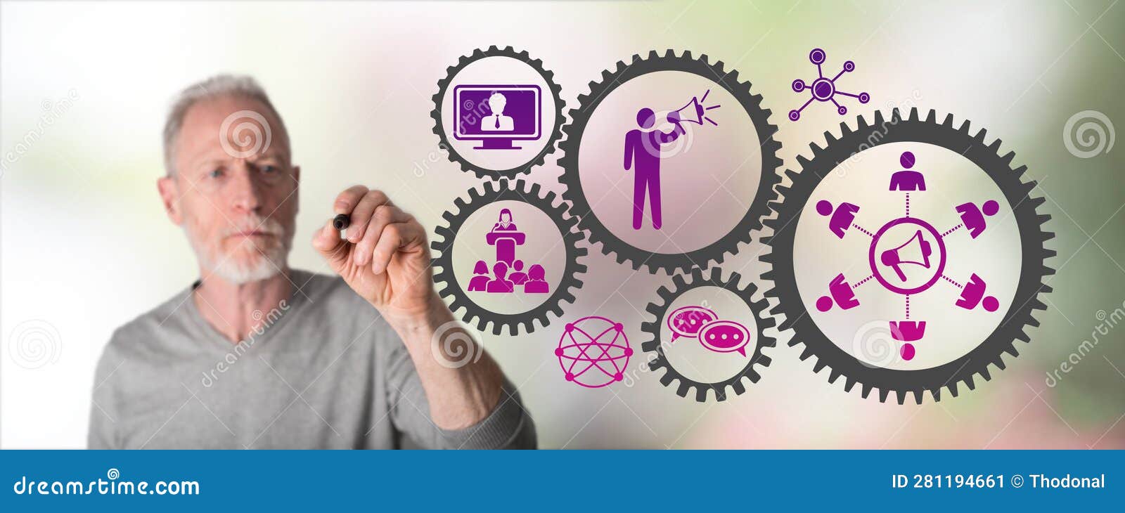 Man Drawing Public Relations Concept Stock Image - Image of publicity ...