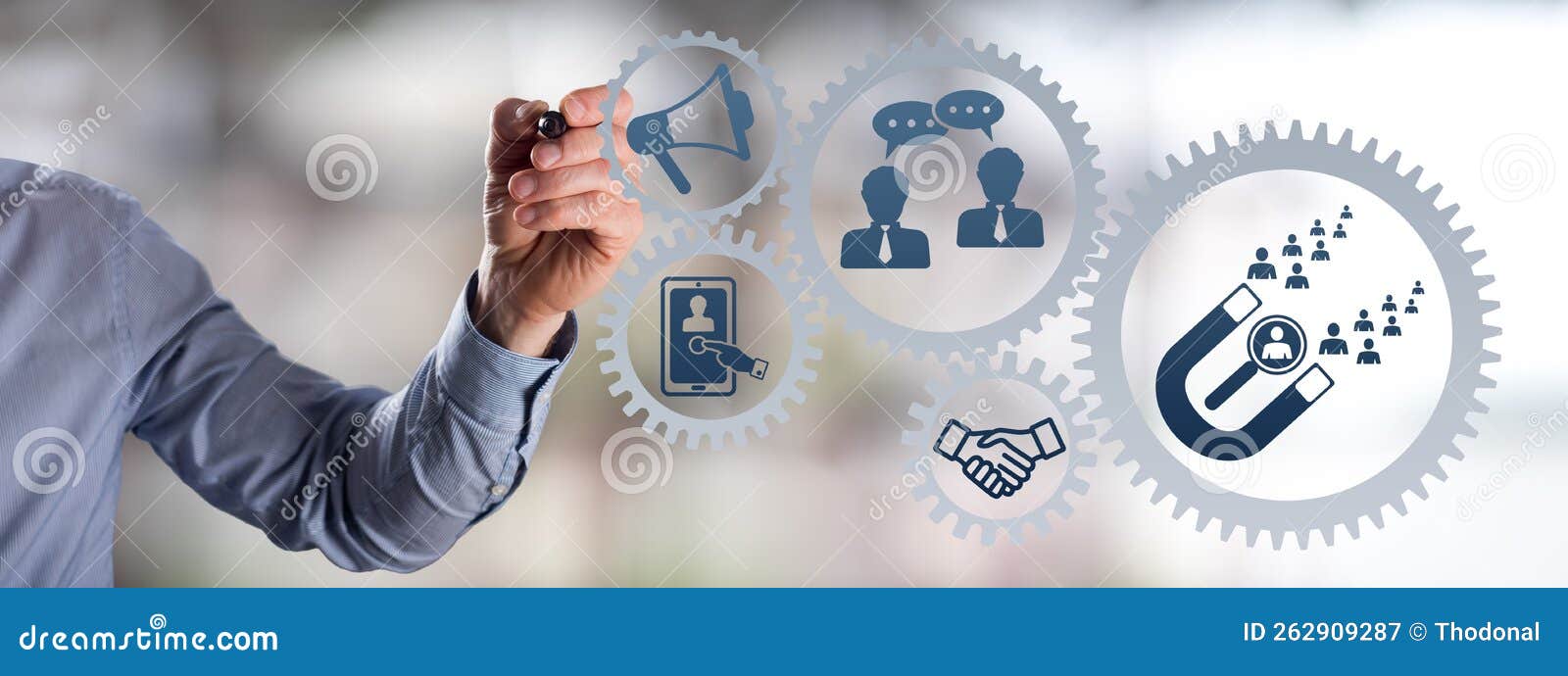 Recruitment Concept Drawn by a Man Stock Image - Image of management ...