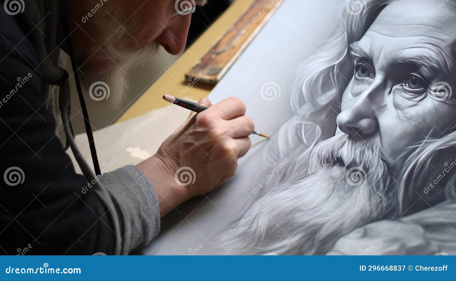 Man Drawing a Sketch with Pencil Stock Illustration - Illustration of ...