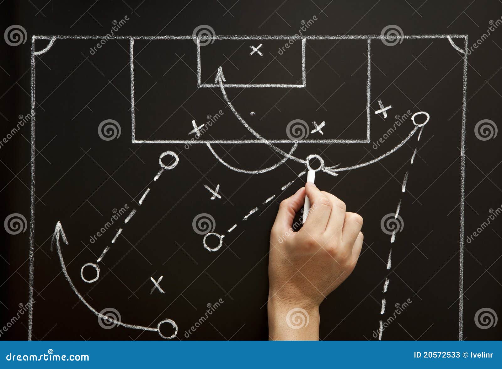 Coach Drawing Soccer Field And Plan Royalty-Free Stock Image ...