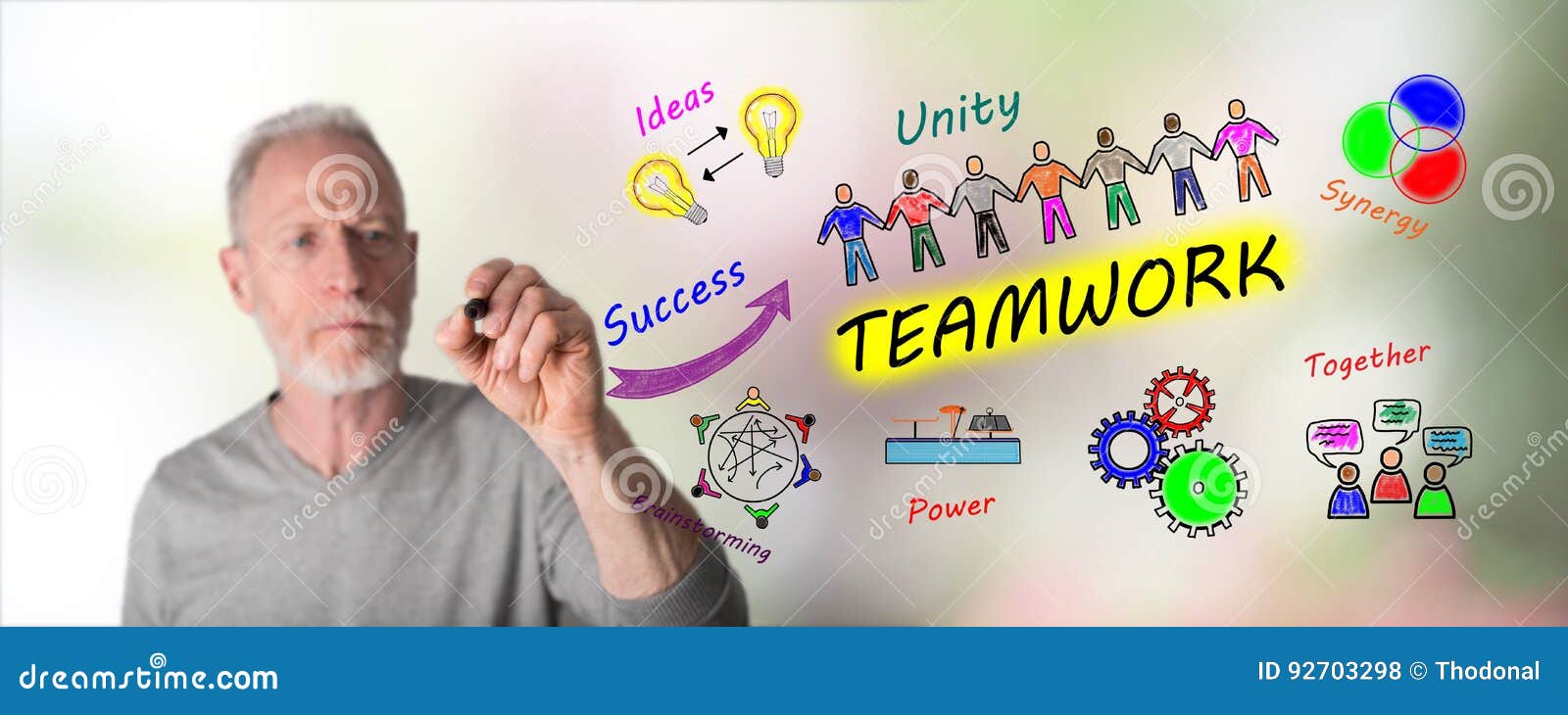 Man Drawing Teamwork Concept Stock Photo - Image of brainstorming ...