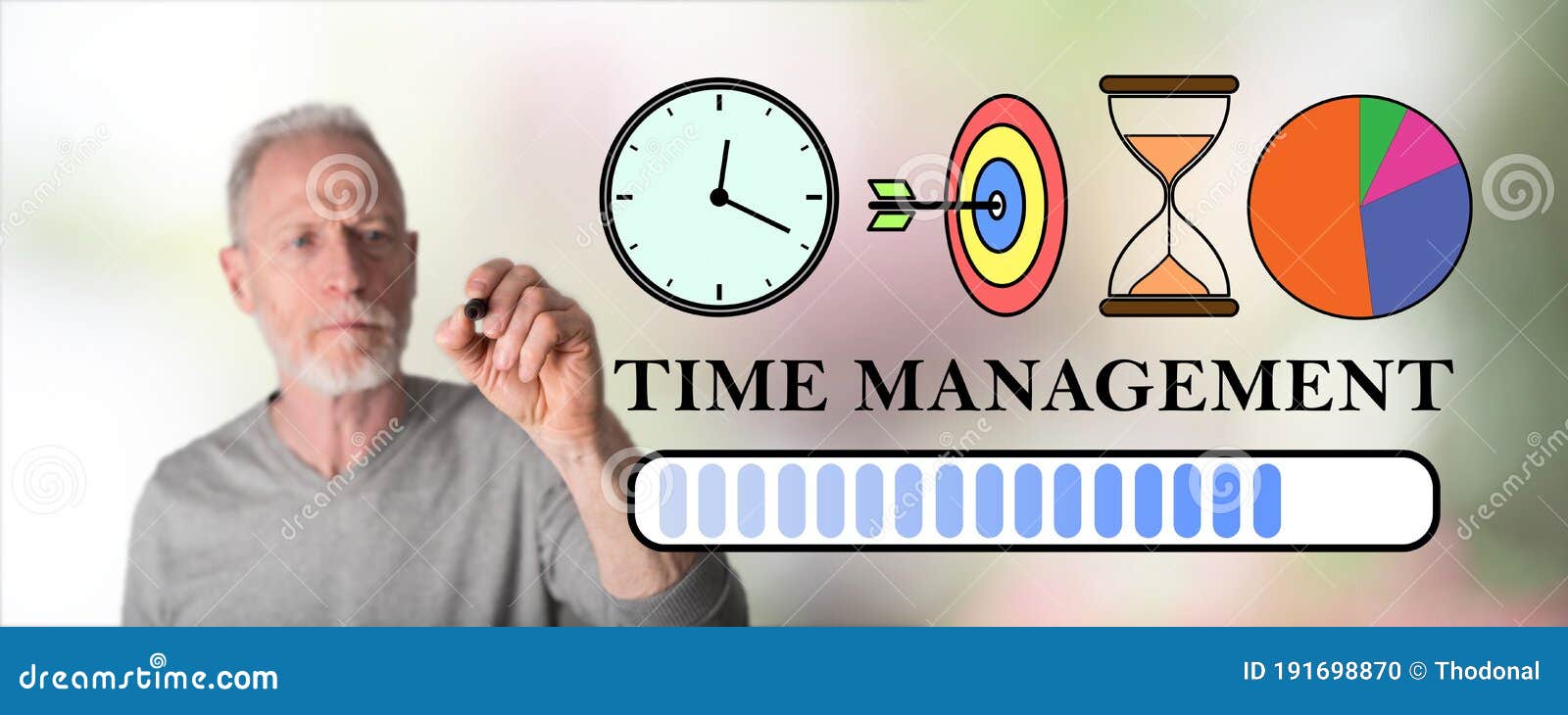 Man Drawing Time Management Concept Stock Photo - Image of time ...