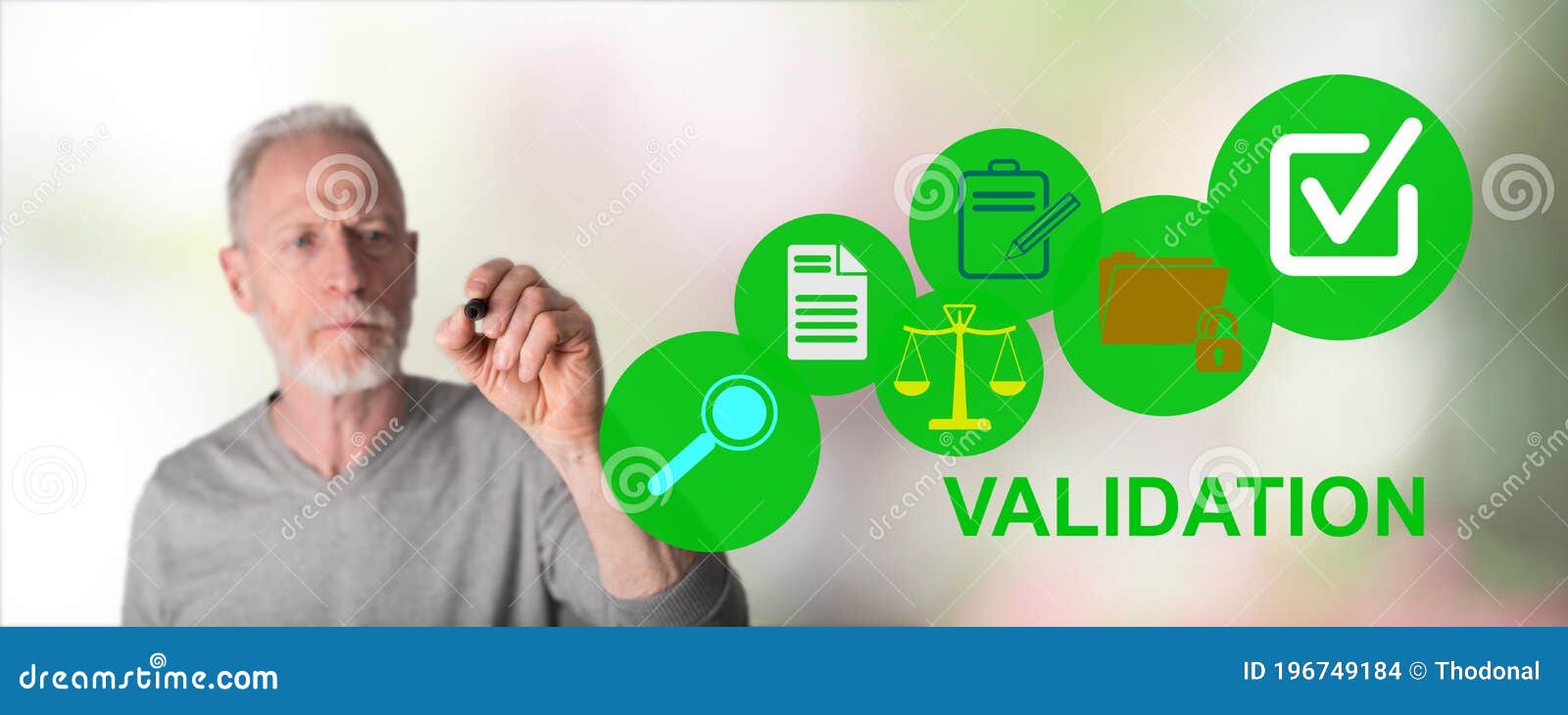 Man Drawing Validation Concept Stock Photo - Image of validation ...