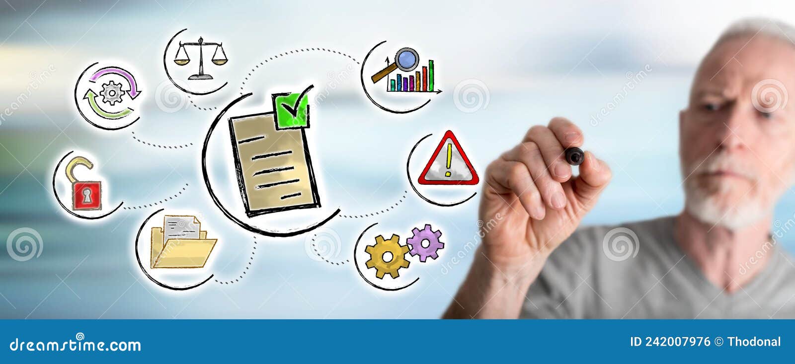 Man Drawing Validation Concept Stock Photo - Image of validation, form ...