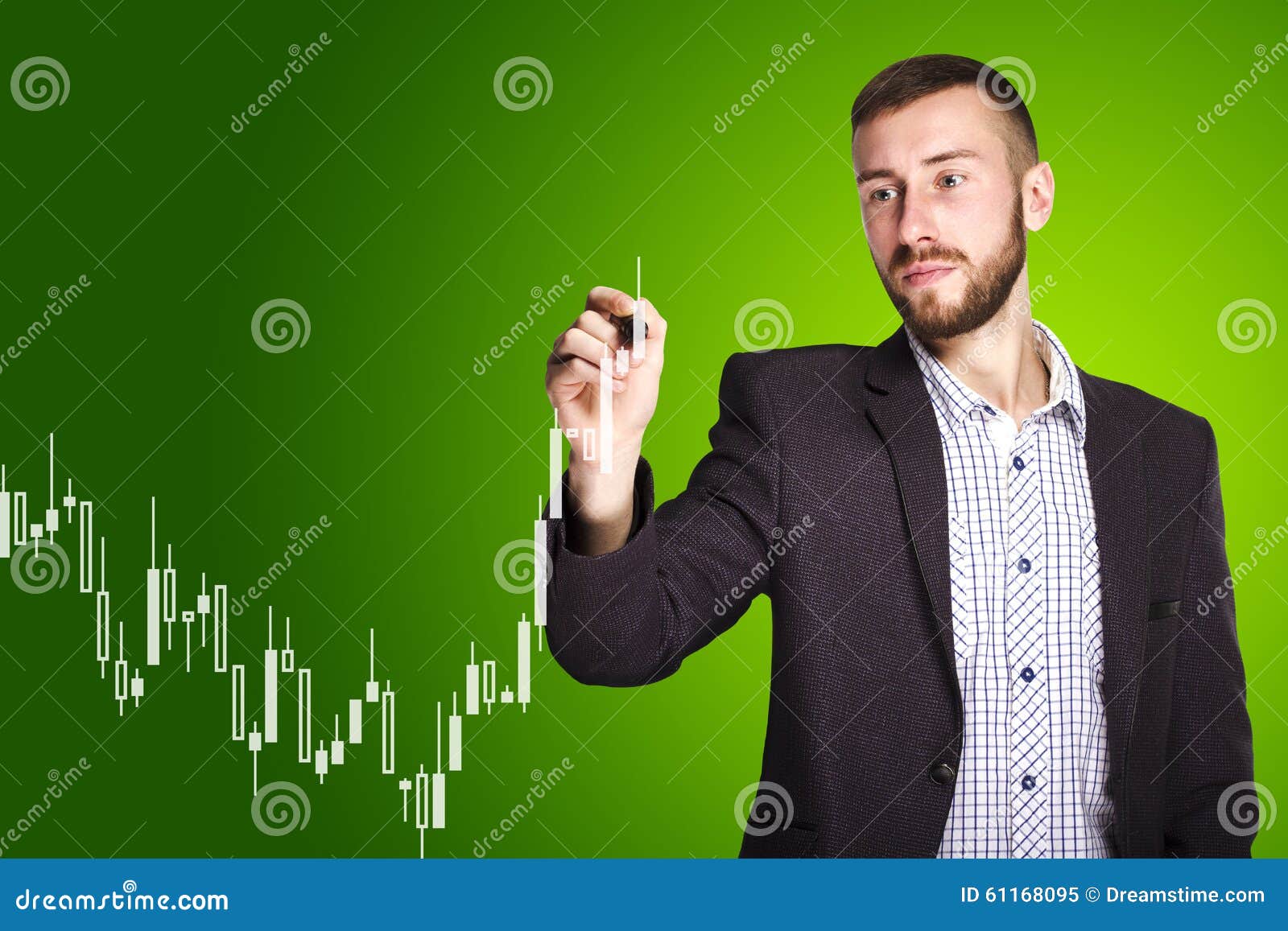 Man draws a graph stock image. Image of future, diagram - 61168095