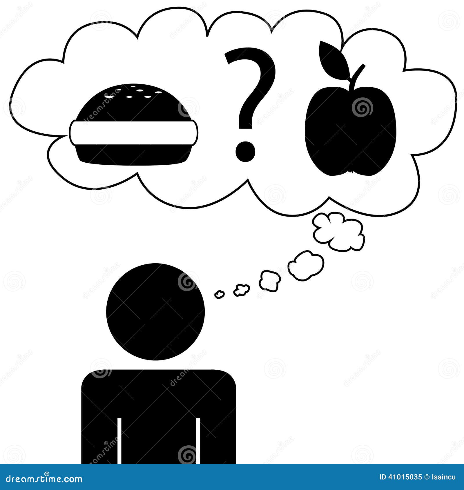 Man dream food stock vector. Illustration of hamburger - 41015035