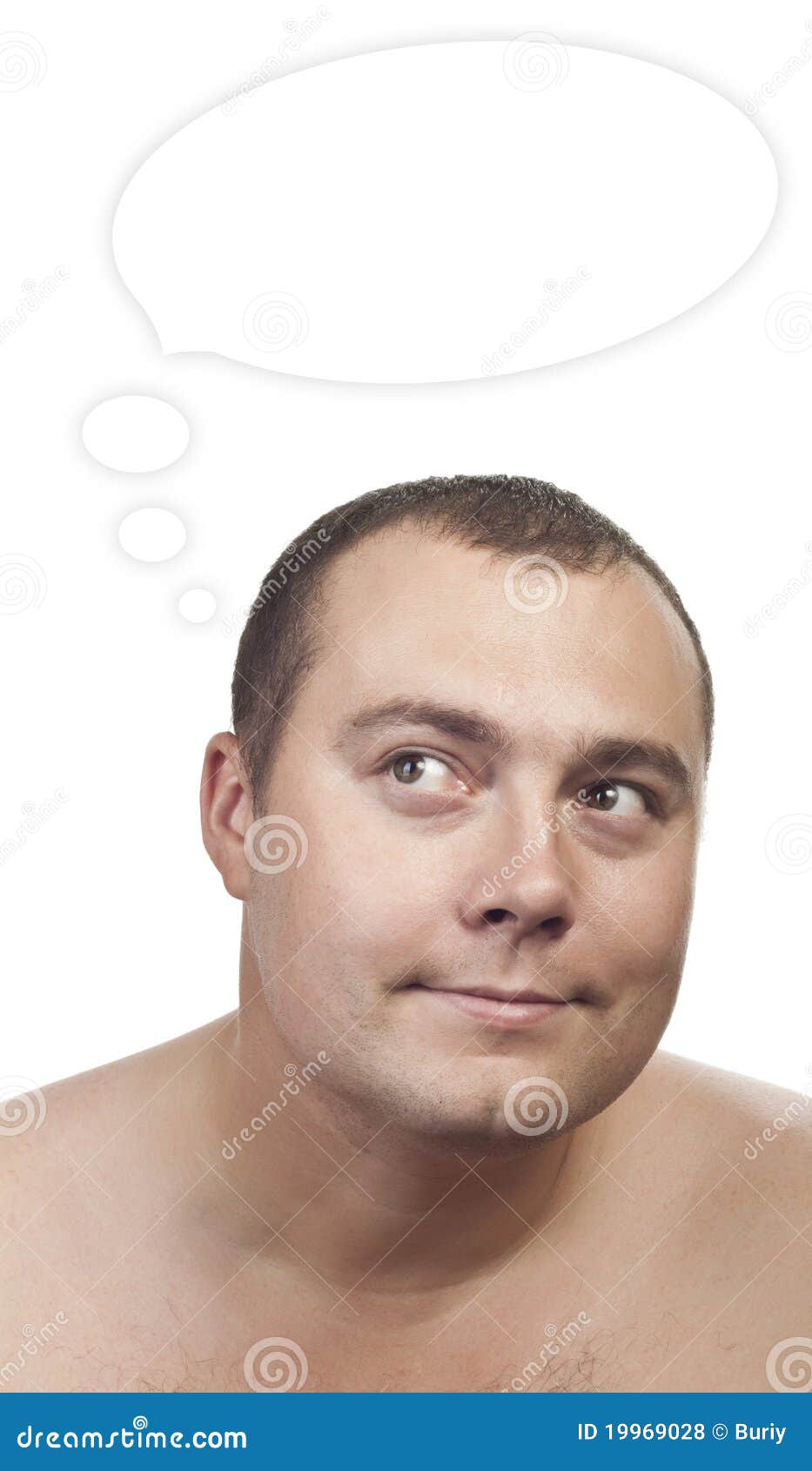 Man dreaming stock photo. Image of studio, emotion, white - 19969028