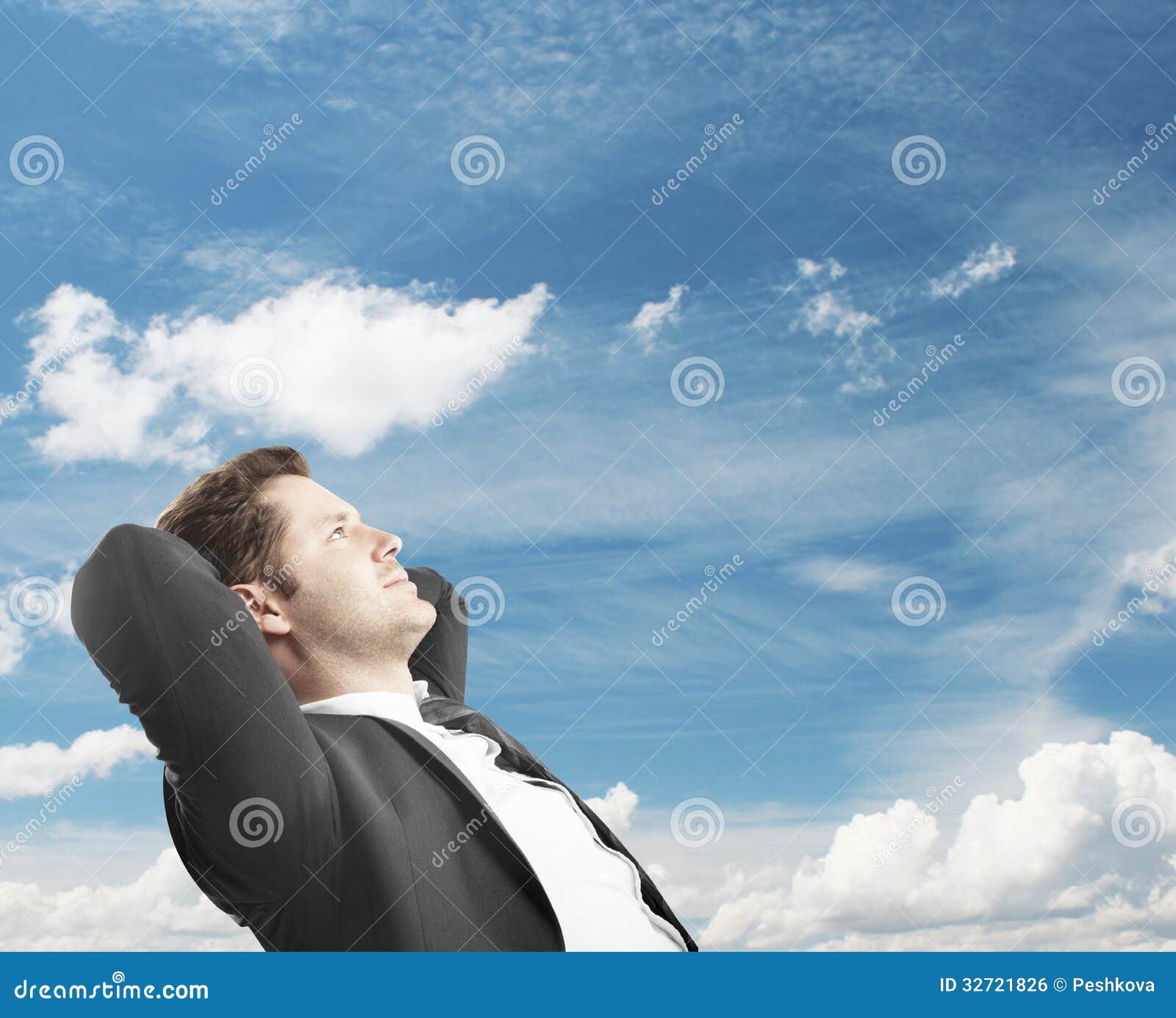 Man dreaming on travel stock photo. Image of sunny, dreaming - 32721826