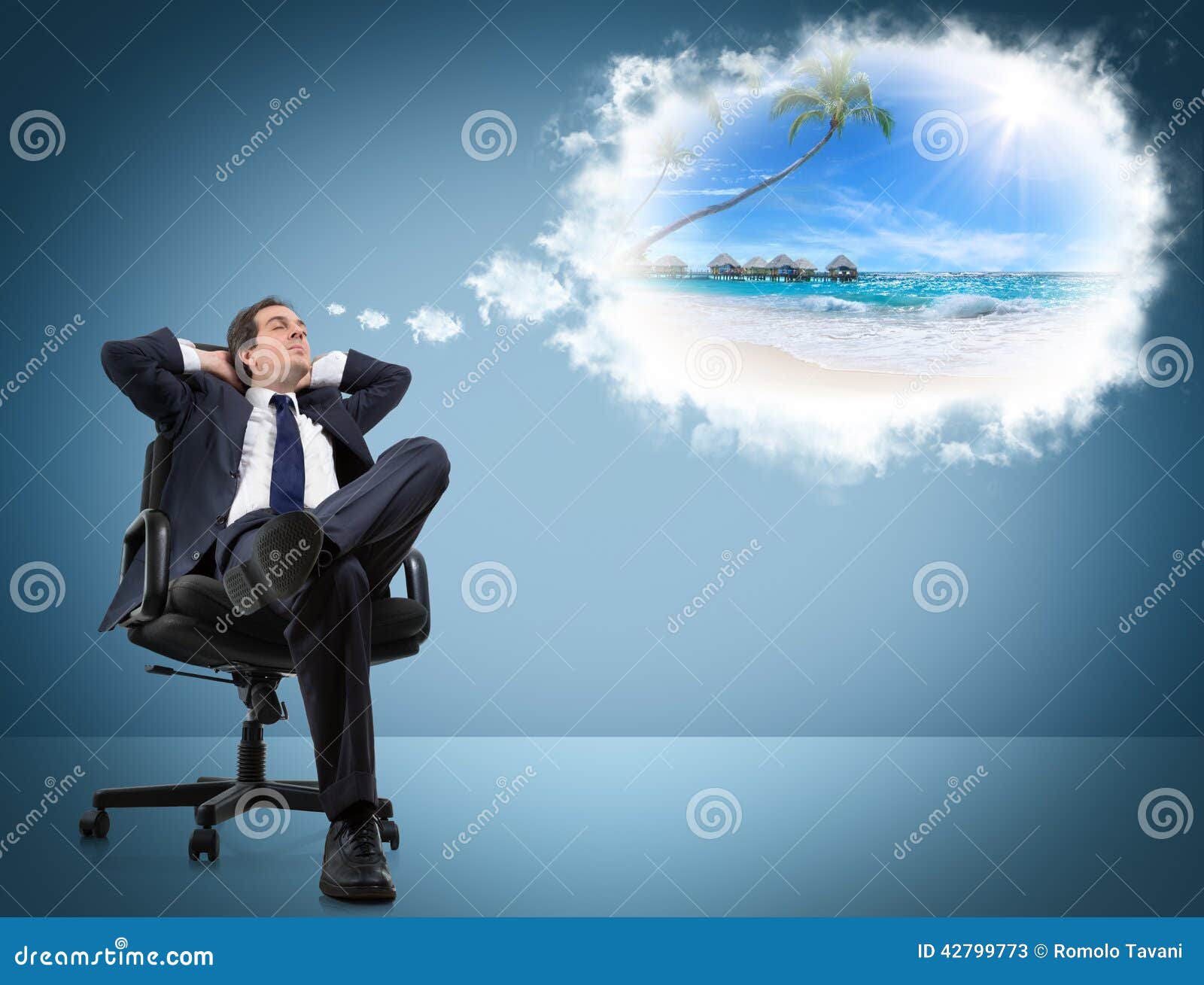 Man dreams holidays stock image. Image of nman, businessman - 42799773
