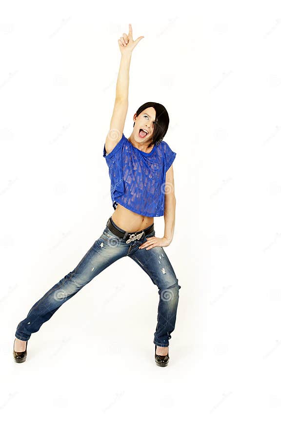 A Man Dressed As a Woman,Cross-dressing Stock Image - Image of eyes ...