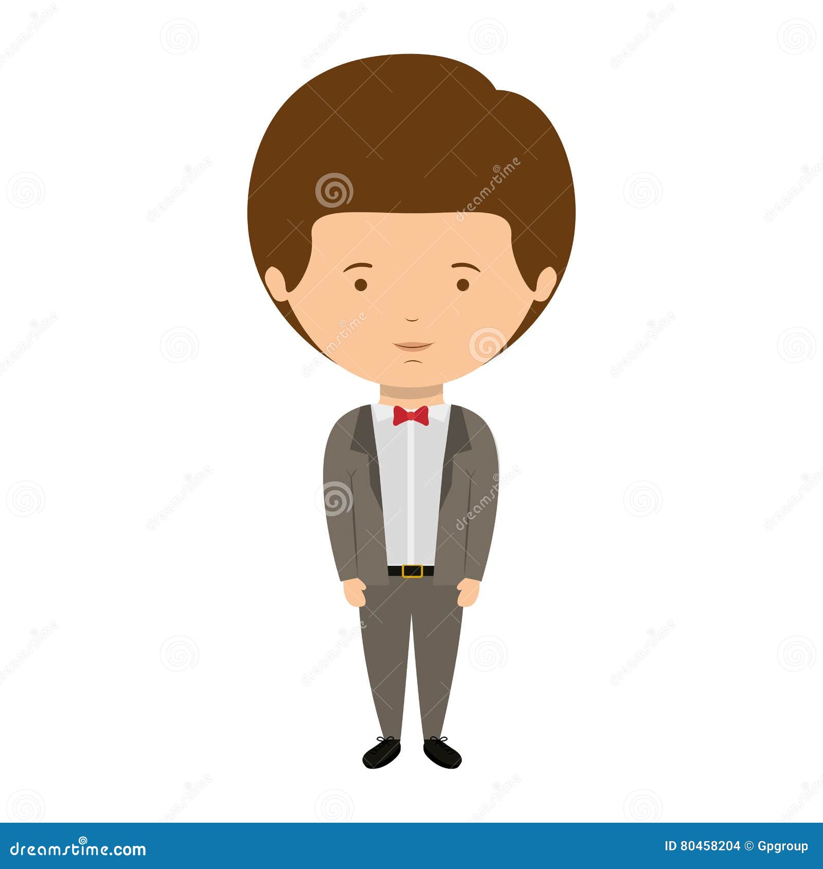 Man Dressed Formal Style with Bowtie Stock Vector - Illustration of ...