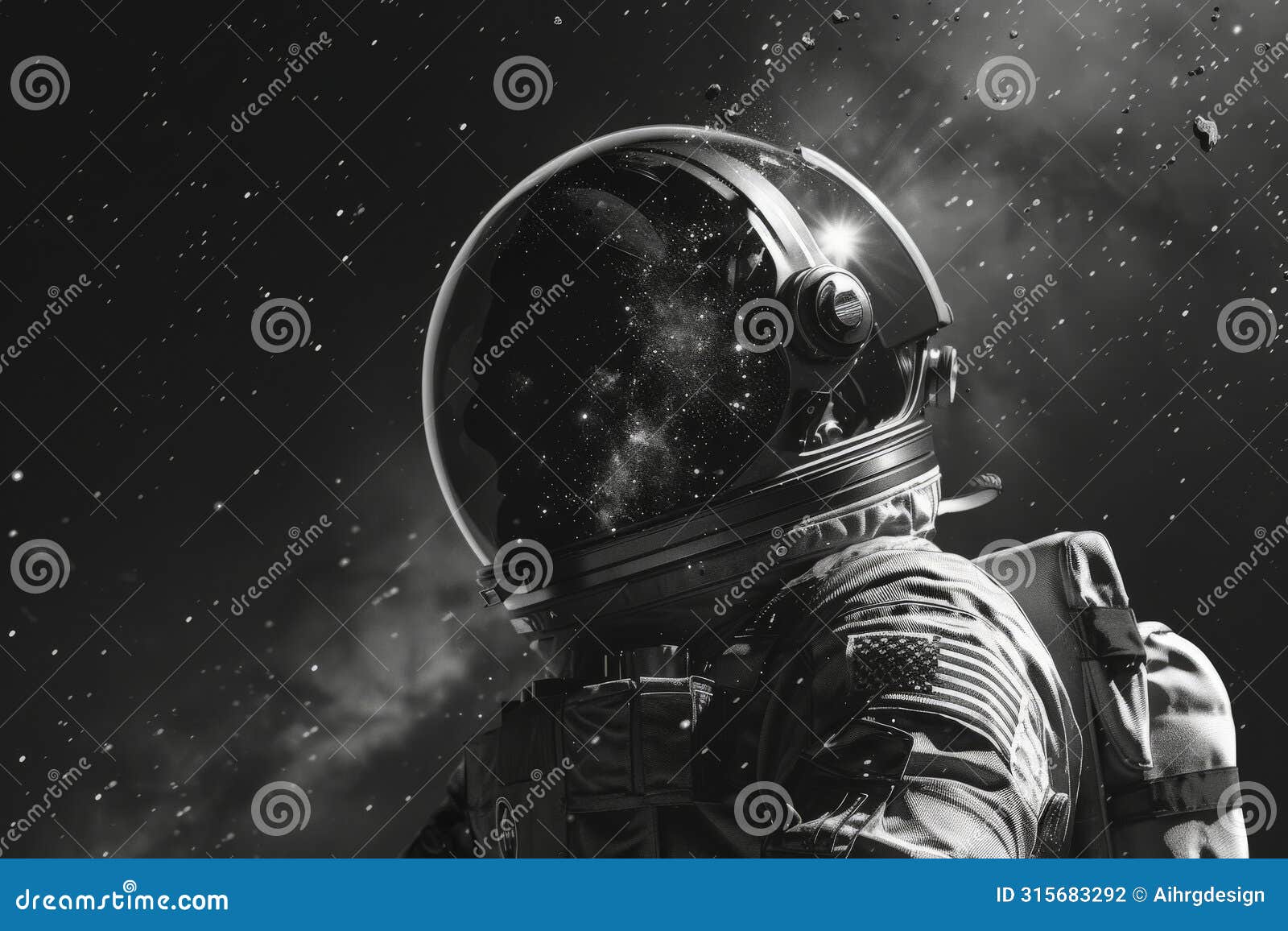 Cosmic Explorer in Silver Armor Stock Illustration - Illustration of ...