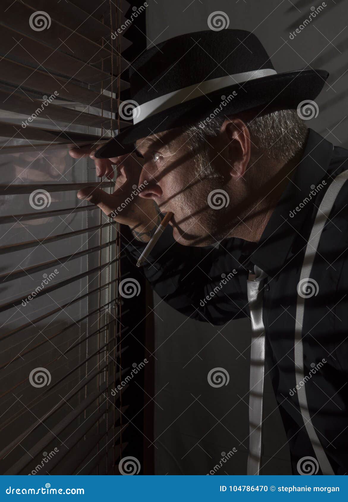 Man Dressed in 1940s Fashion Smoking a Cigarette Stock Photo - Image of ...