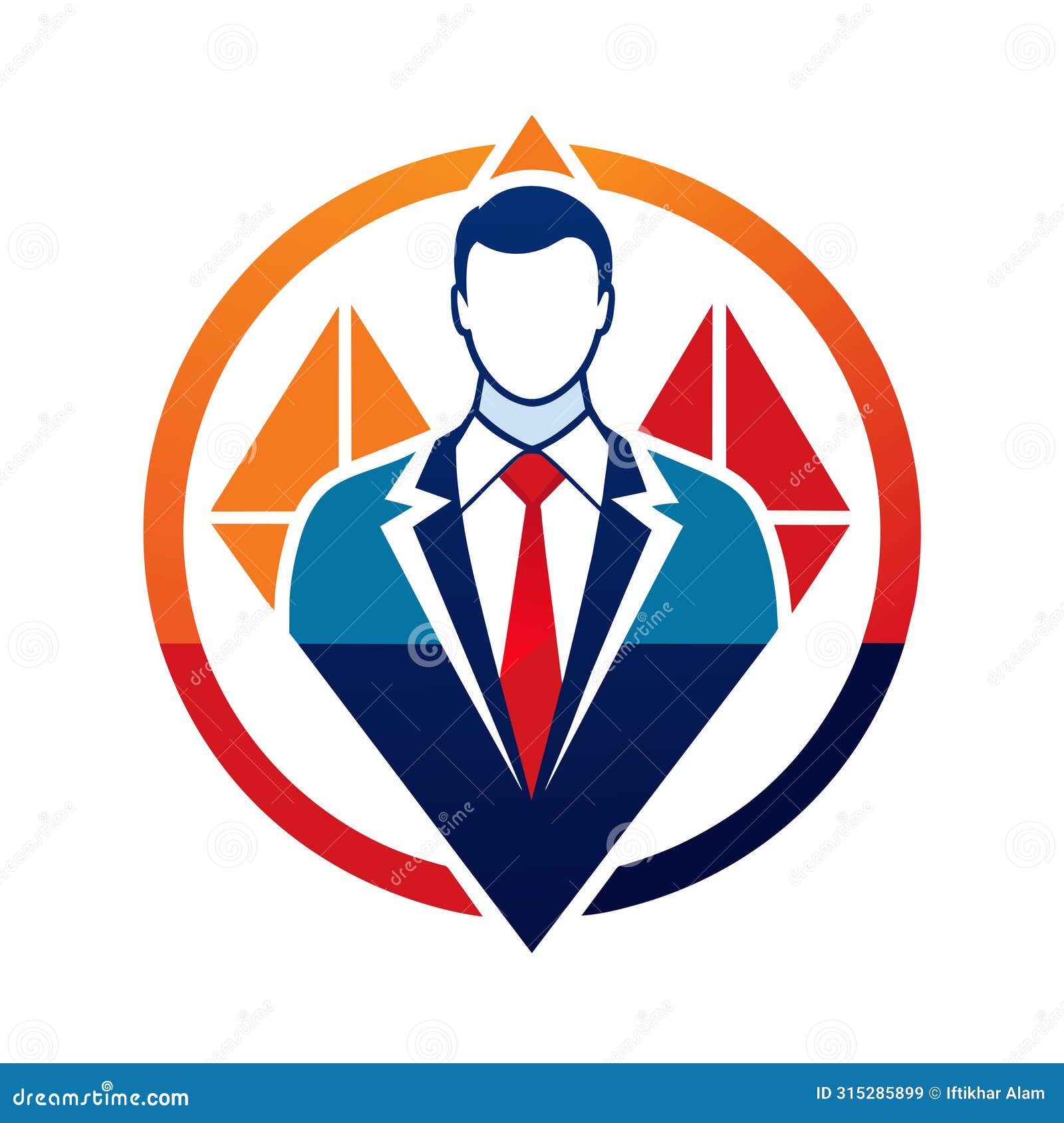 A Man Dressed in a Suit and Tie Standing Inside a Circle, Create a ...