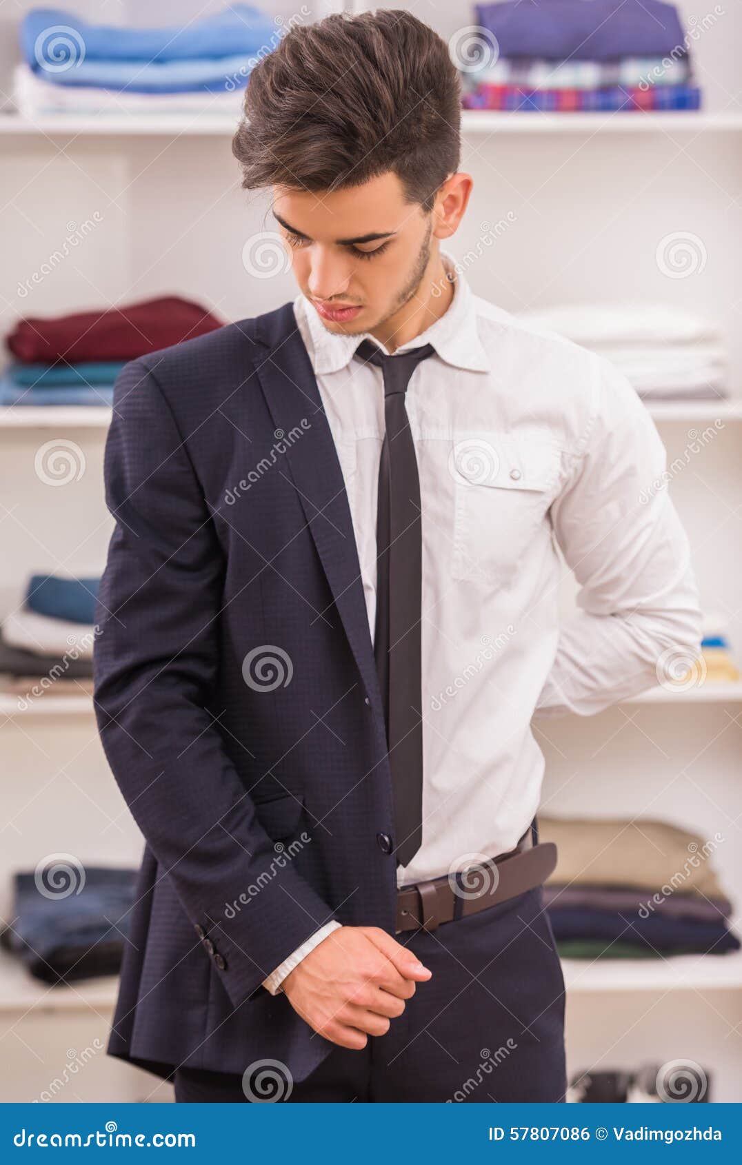 Man in dressing room stock photo. Image of businessman - 57807086
