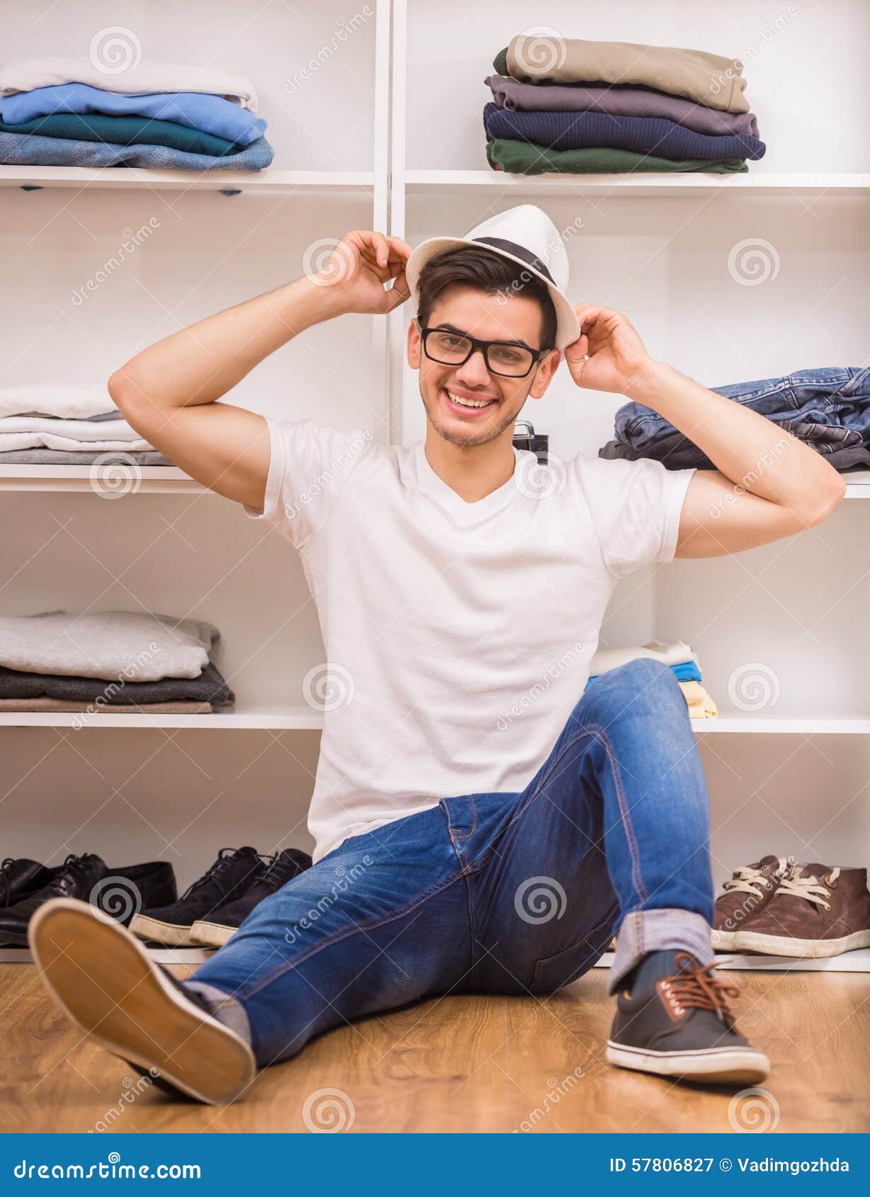 Man in dressing room stock image. Image of caucasian - 57806827