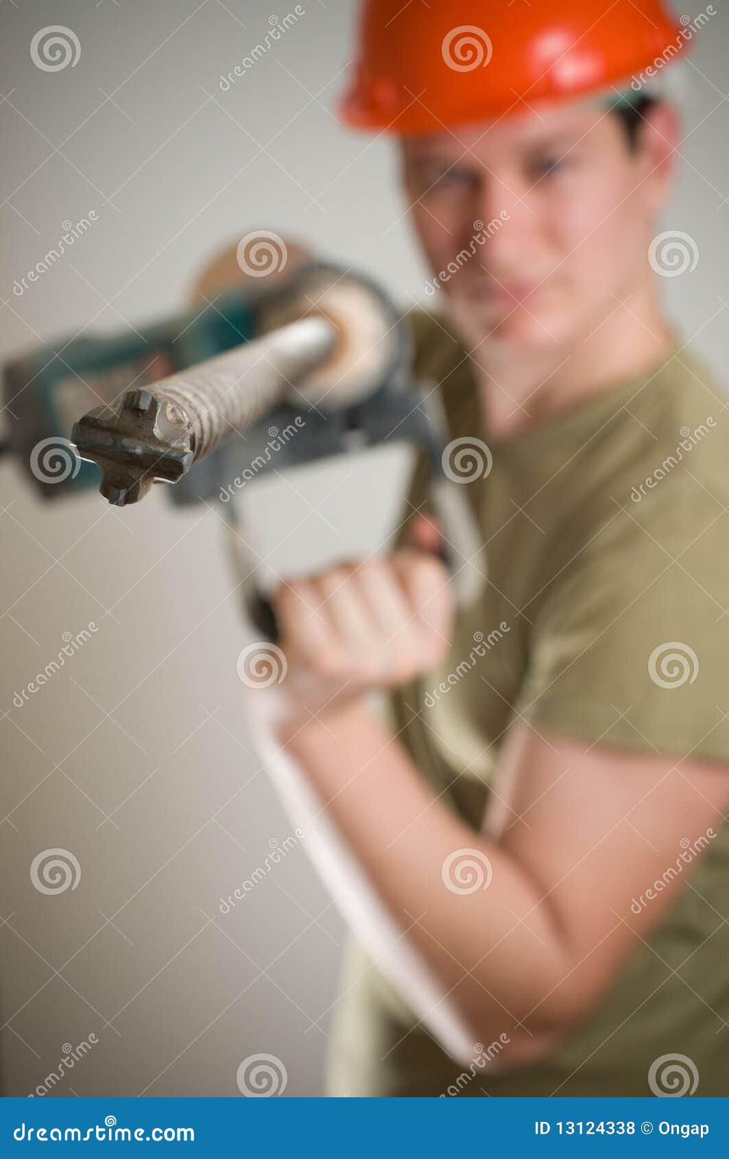 Man with drill stock photo. Image of adult, steel, people - 13124338