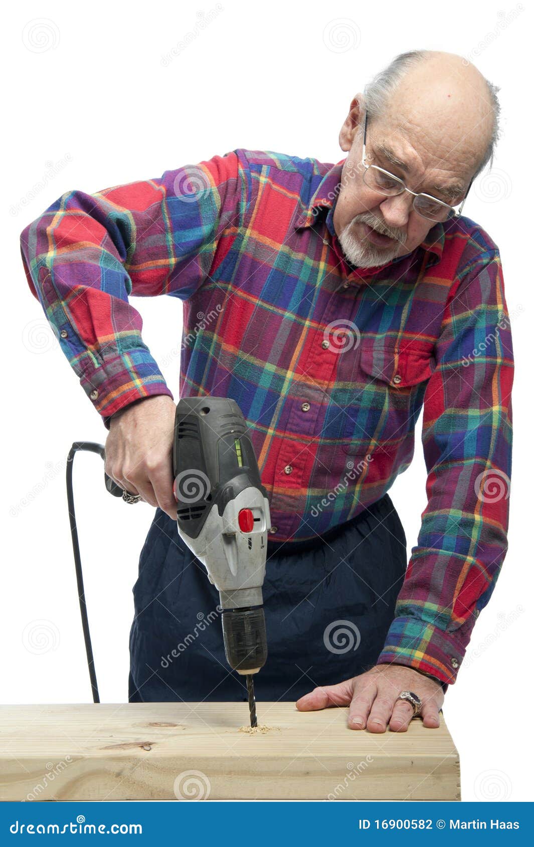 Man with drill stock photo. Image of citizen, elderly - 16900582