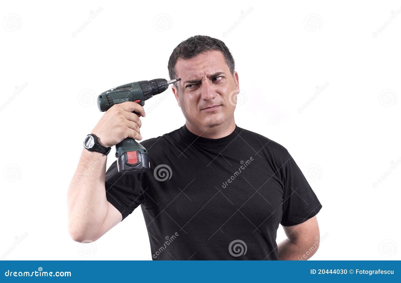 Man with a drill machine stock photo. Image of builder - 20444030