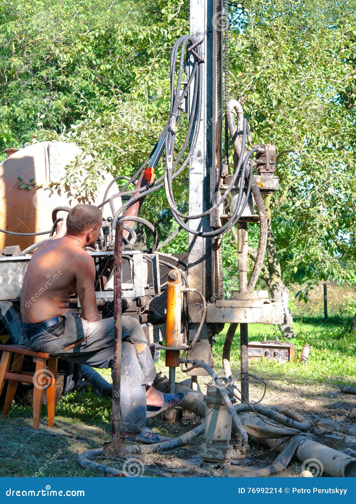 Man drilling stock photo. Image of technology, drillstring - 76992214