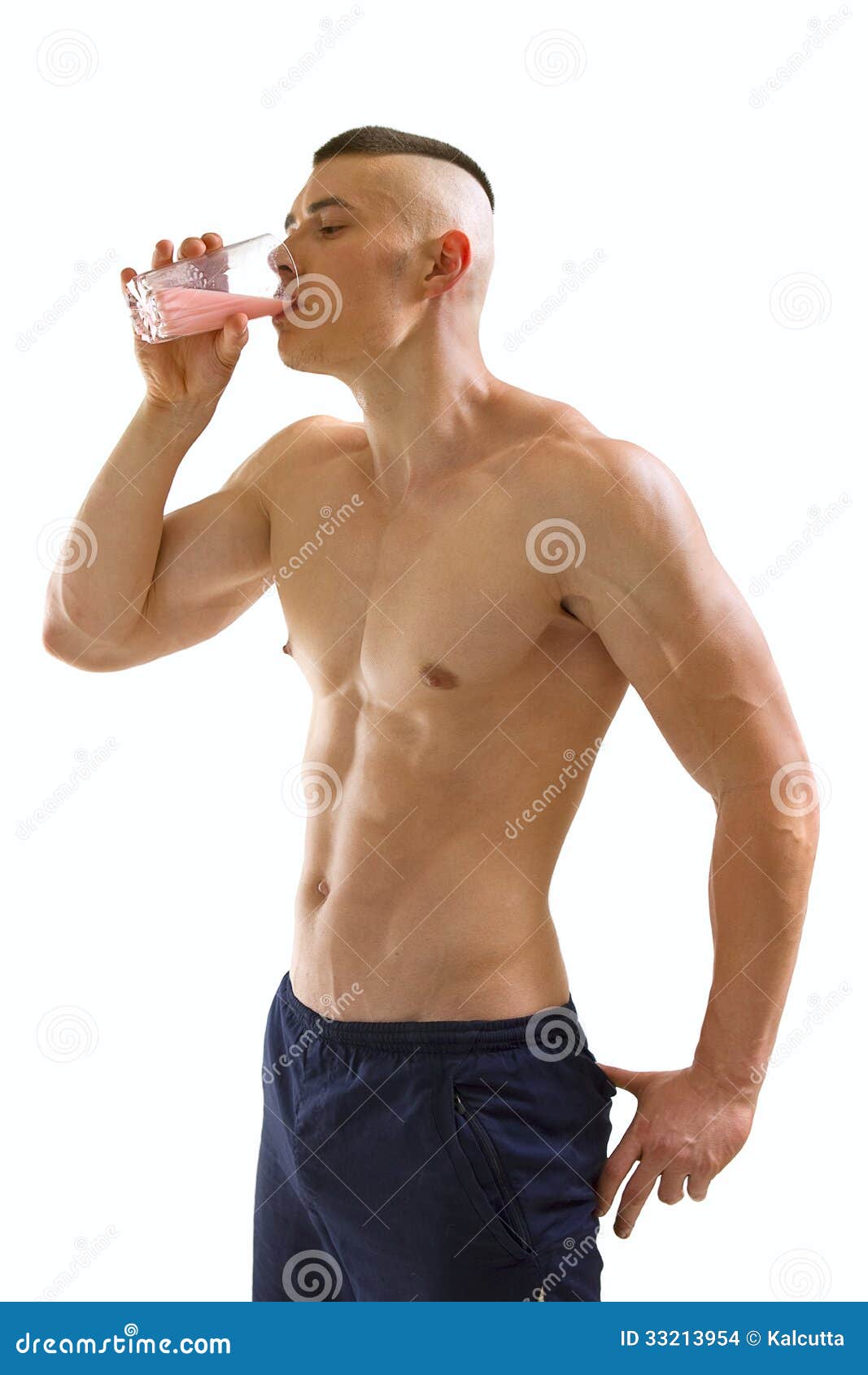Man drink protein shake stock photo. Image of isolated - 33213954