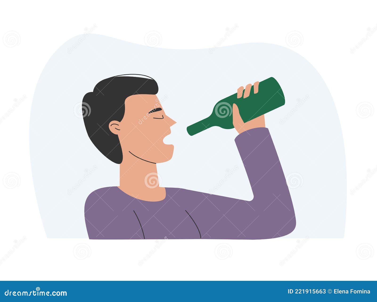 A man drinking alcohol stock vector. Illustration of alcoholic - 221915663