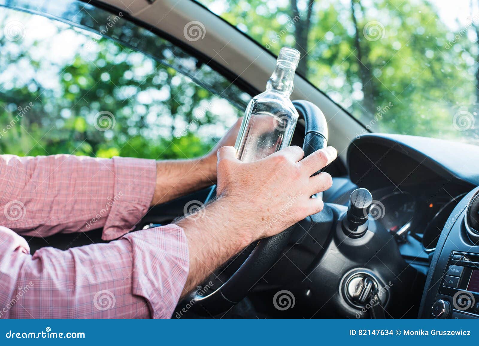 Man Drinking Alcohol in the Car. Stock Photo - Image of accident ...