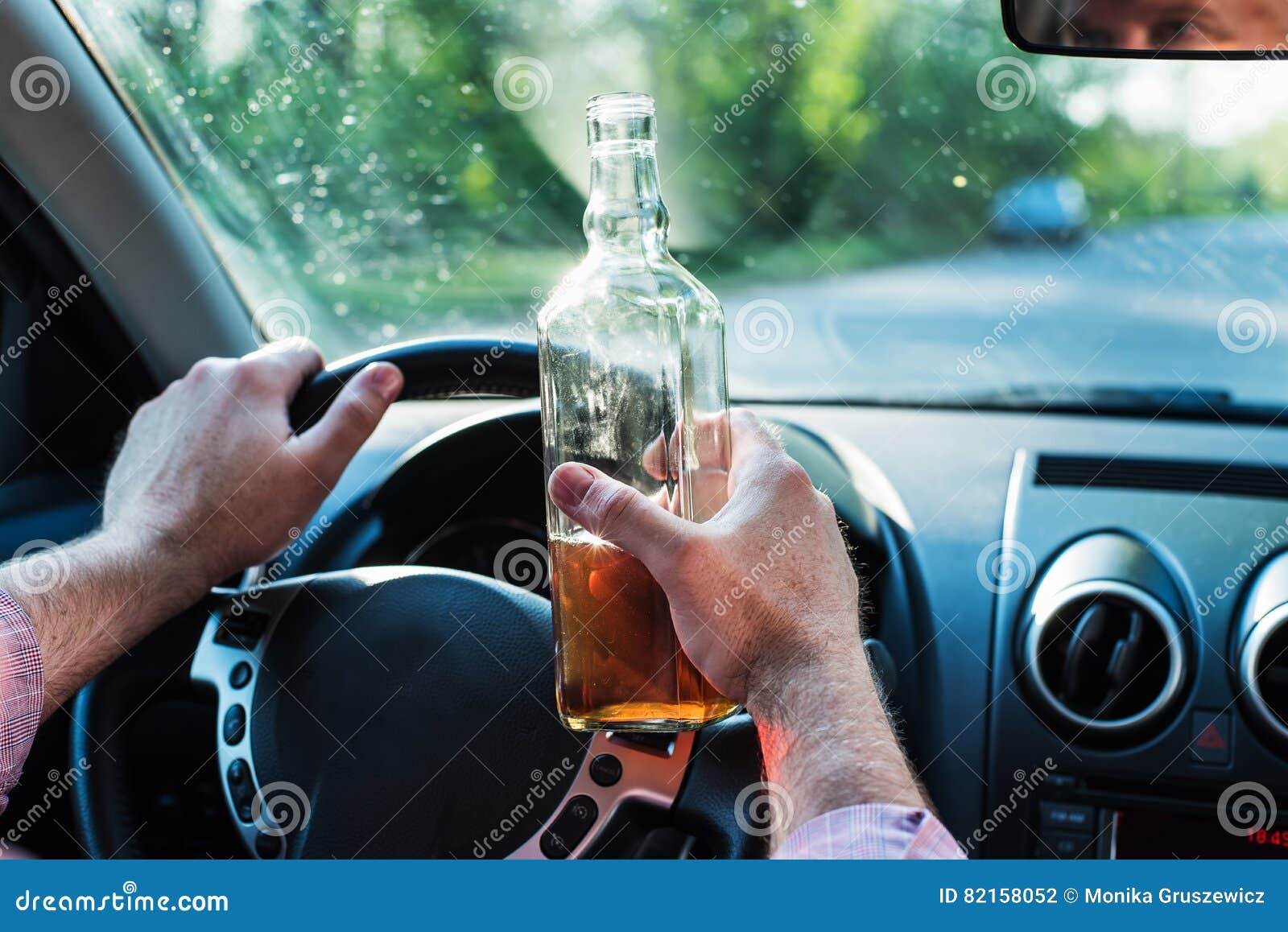 Man Drinking Alcohol in the Car. Stock Photo - Image of dependence ...