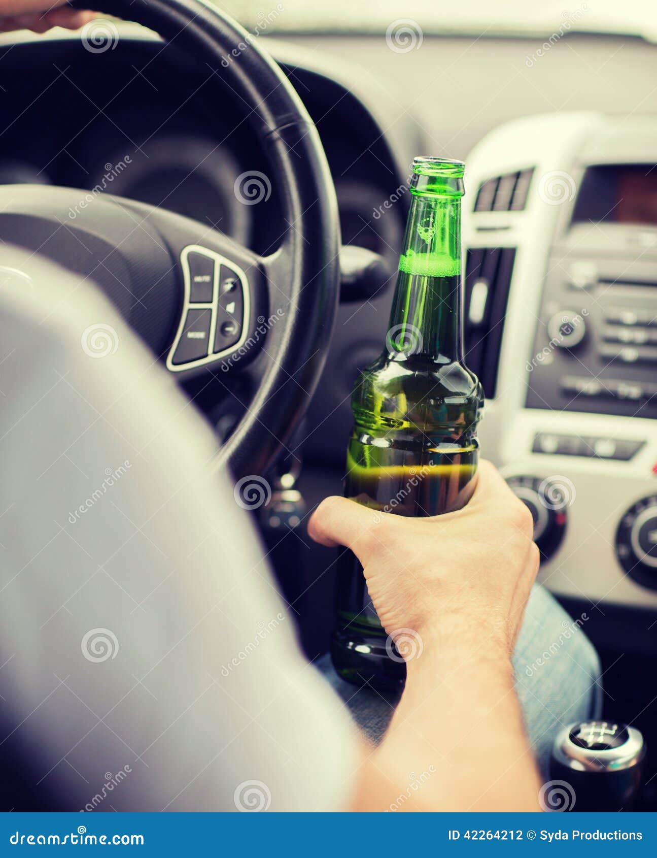 Man Drinking Alcohol while Driving the Car Stock Photo - Image of ...