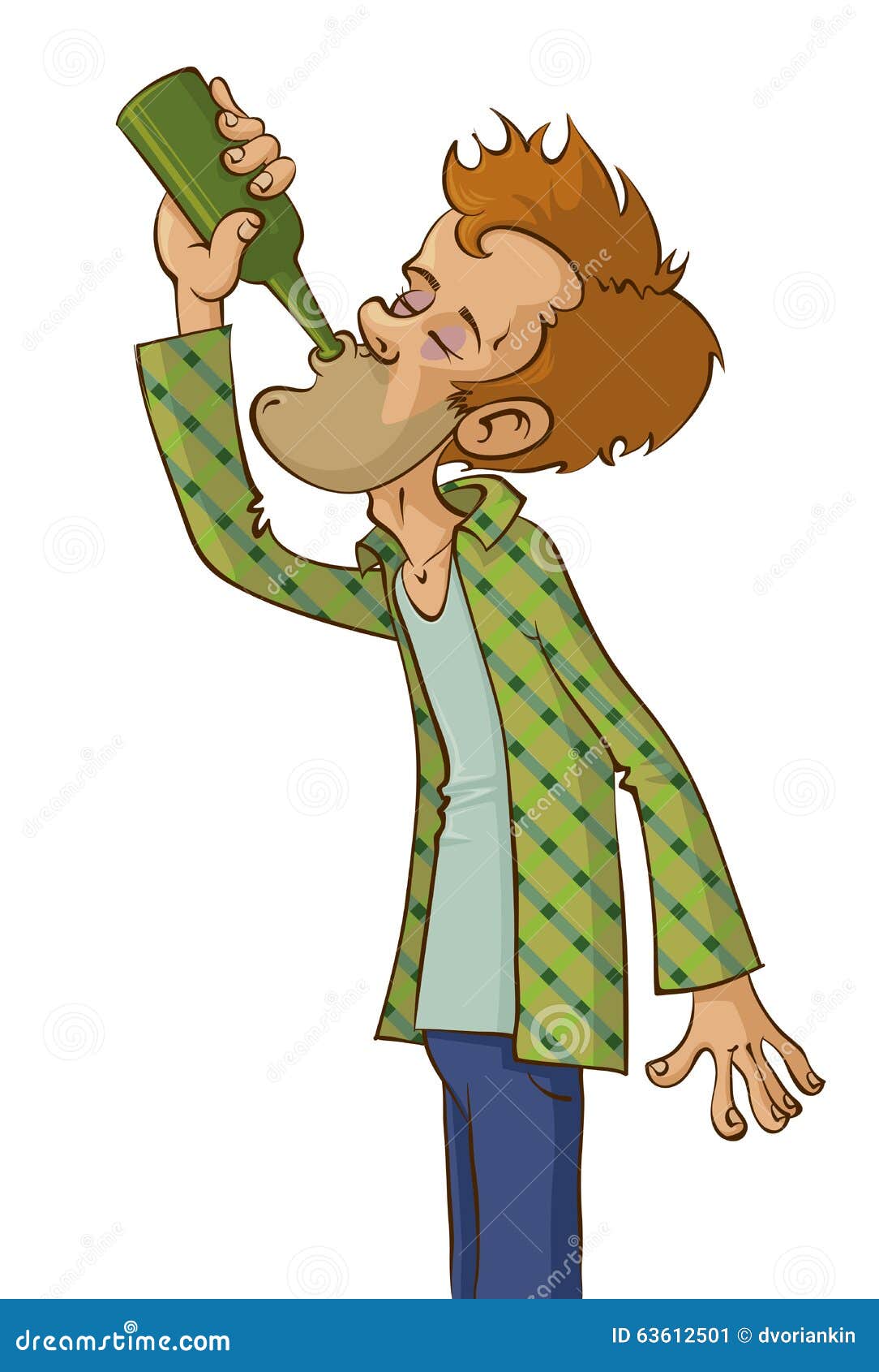 Man drinking alcohol stock vector. Illustration of bottle - 63612501
