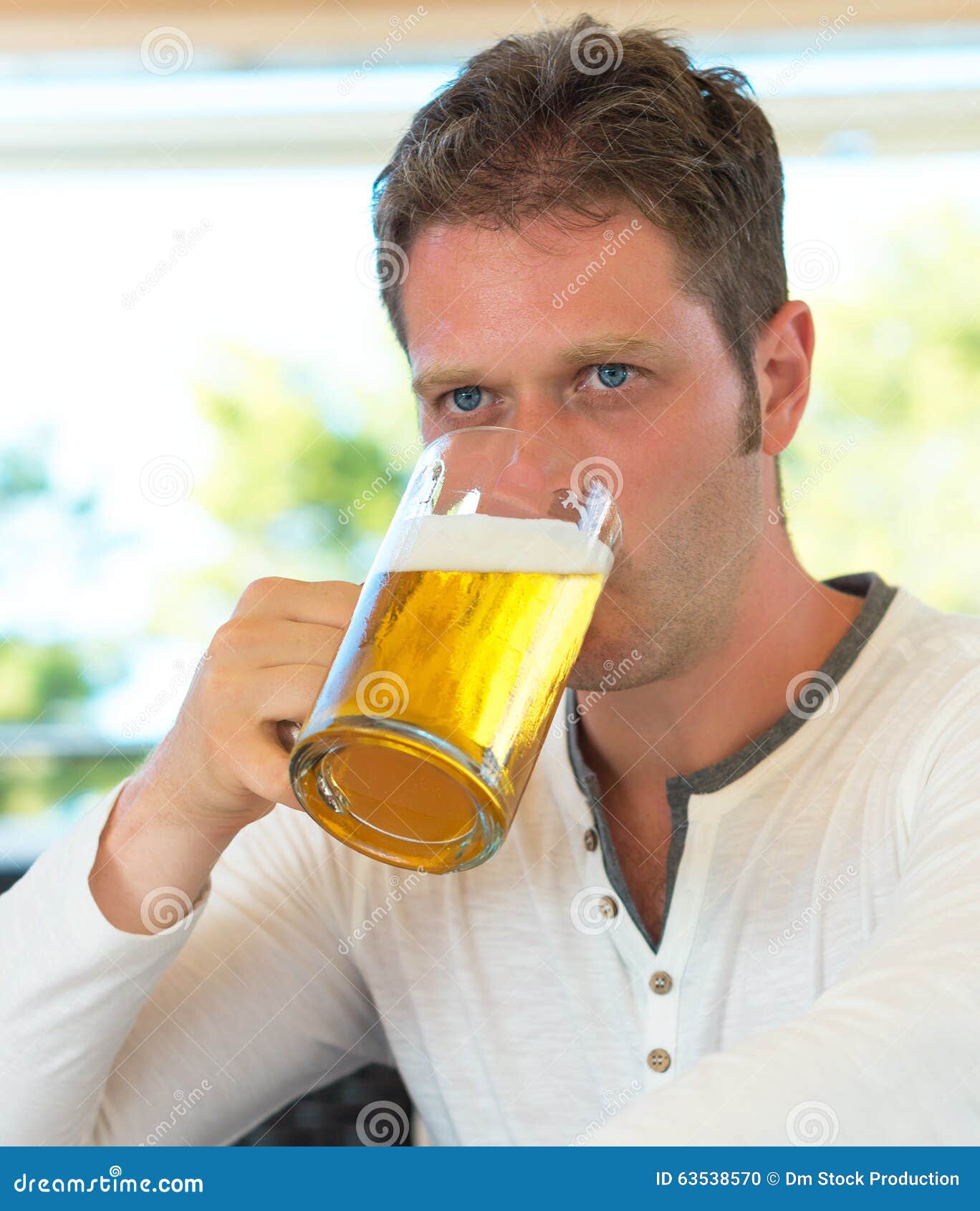 Man drinking beer. stock photo. Image of drink, addiction - 63538570