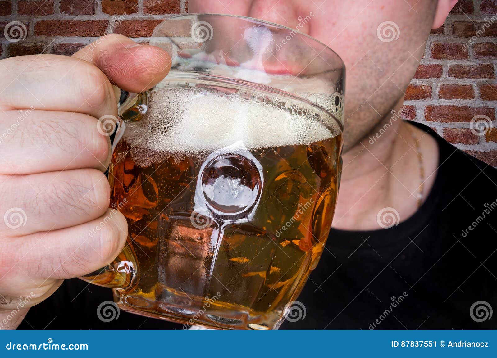Man is Drinking Beer in a Pub Stock Image - Image of celebration ...
