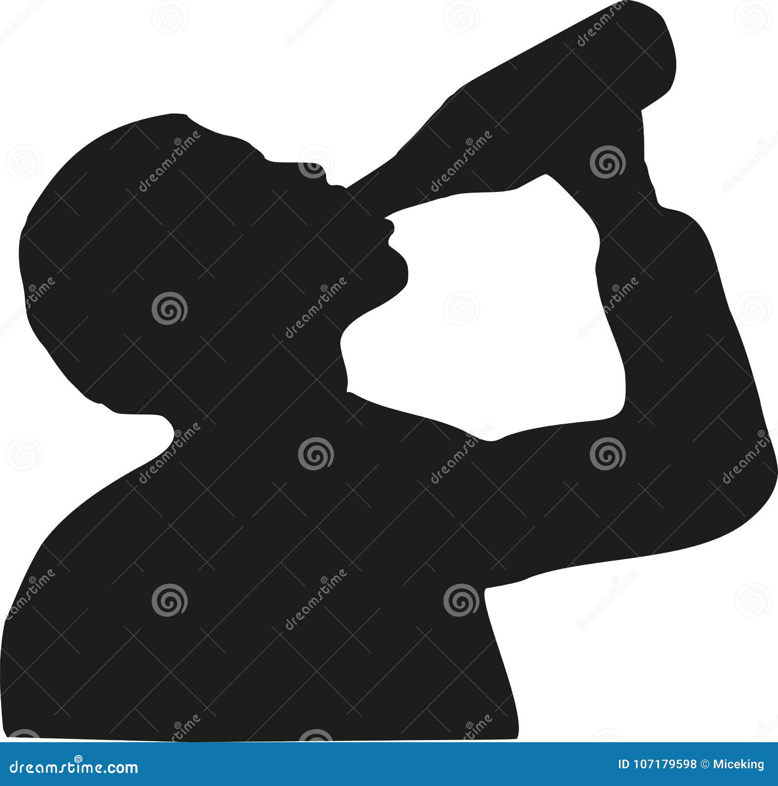 Man Drinking Beer Silhouette