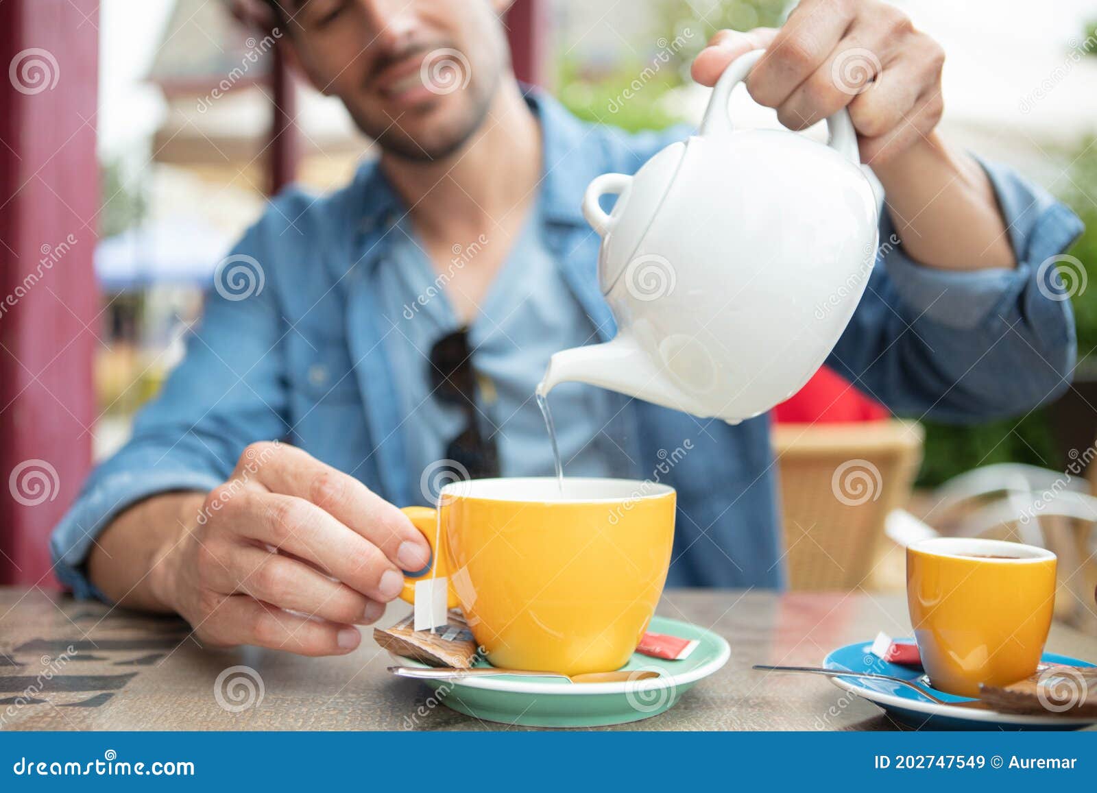 Man drinking chinese tea stock image. Image of china - 202747549